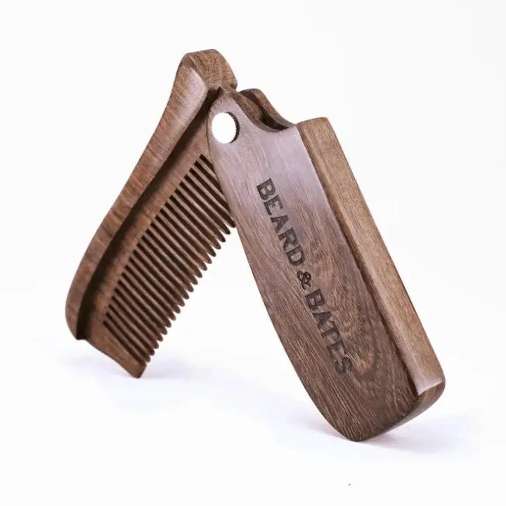 The Sandalwood Switchblade Comb - The Original Wooden Beard Comb-The s