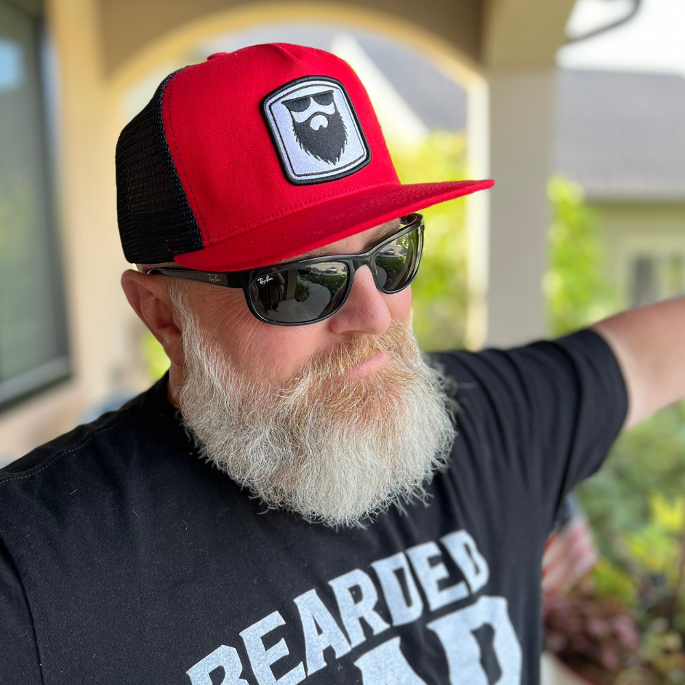 Beard Gear Mesh Trucker Snapback - Red/Black-No Shave Life brand new N