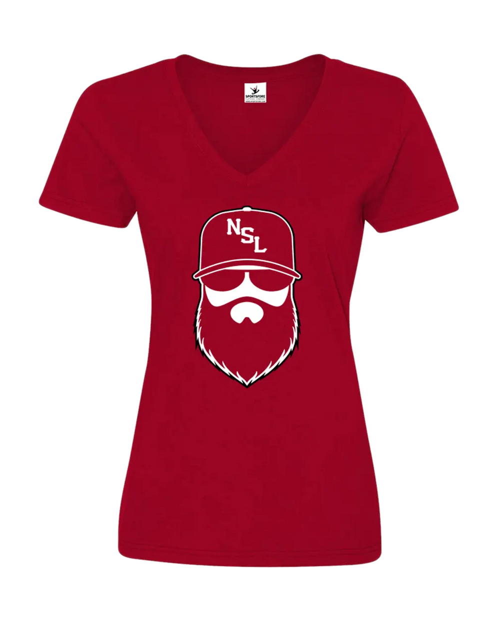 Arizona Gridiron Red Ladies V-Neck Shirt-ARE YOU READY FOR SOME BEARD ...
